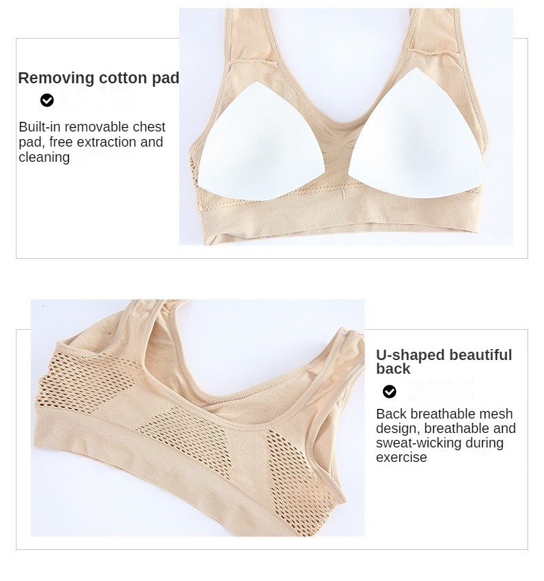 Ready stock sport bra plus size wireless sports bra plussize hollow ...