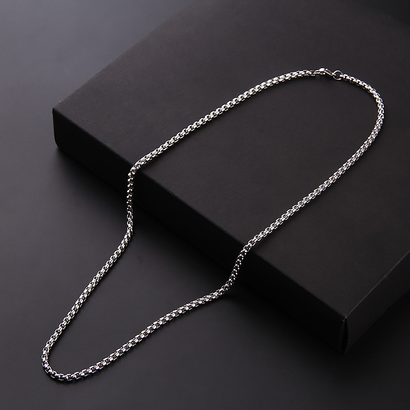Men's minimalist and personalized titanium steel necklace, men's single ...