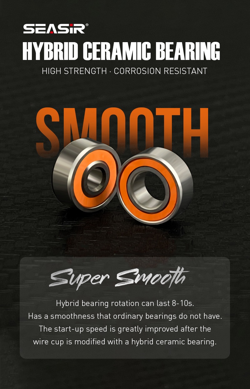 SEASIR Full Ceramic Ball Bearing Hybrid Ceramic Fishing Pulley Ball ...