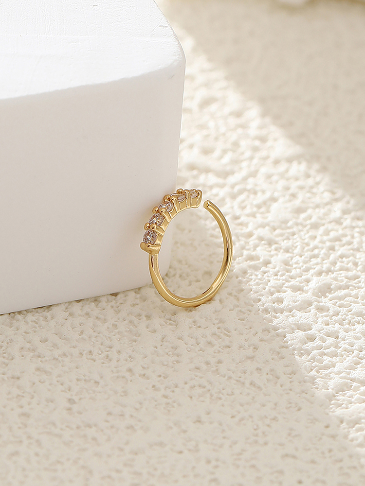 1pc Fashionable Luxurious Adjustable Zircon Nose Ring Women's Body Piercing Jewelry | Shopee ...