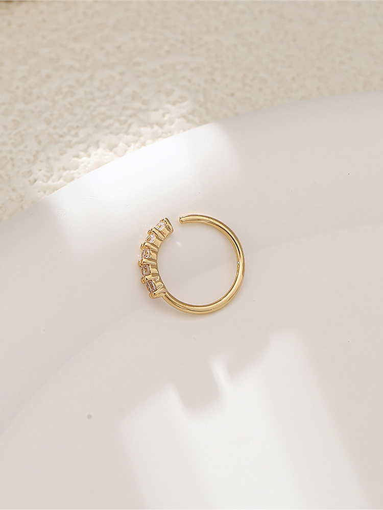 1pc Fashionable Luxurious Adjustable Zircon Nose Ring Women's Body Piercing Jewelry | Shopee ...