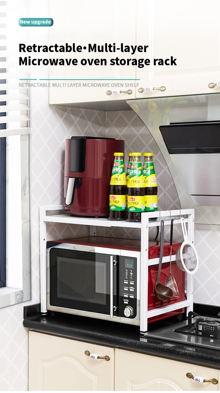 Microwave Rack Oven Rack Rak Dapur Kitchen Cabinet Rack Stainless Steel ...