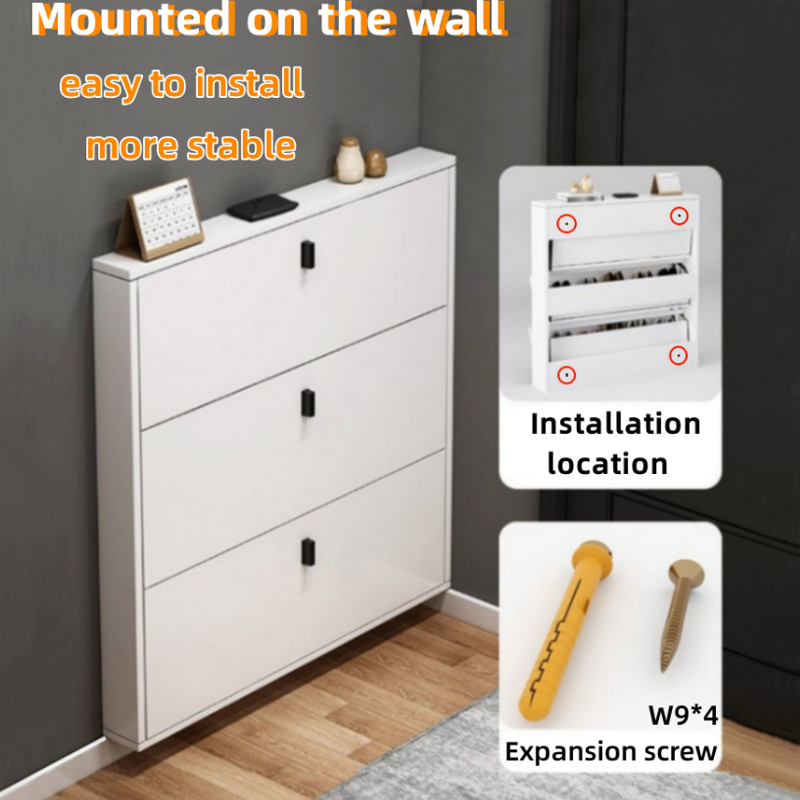 3 Tier 15cm Shoe Rack Cabinet 鞋柜 Hanging Tipping Almari Kasut Bertutup ...