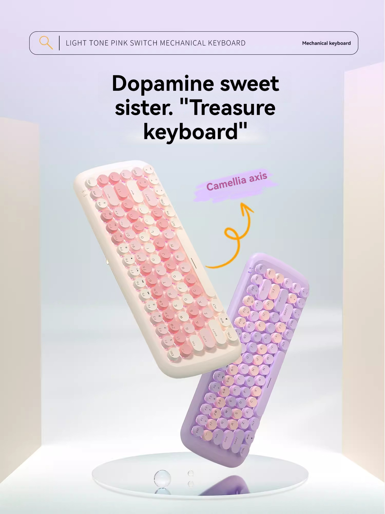 [Ready Stock] Girl Series Mechanical Keyboard 87 Keys Cute Retro ...