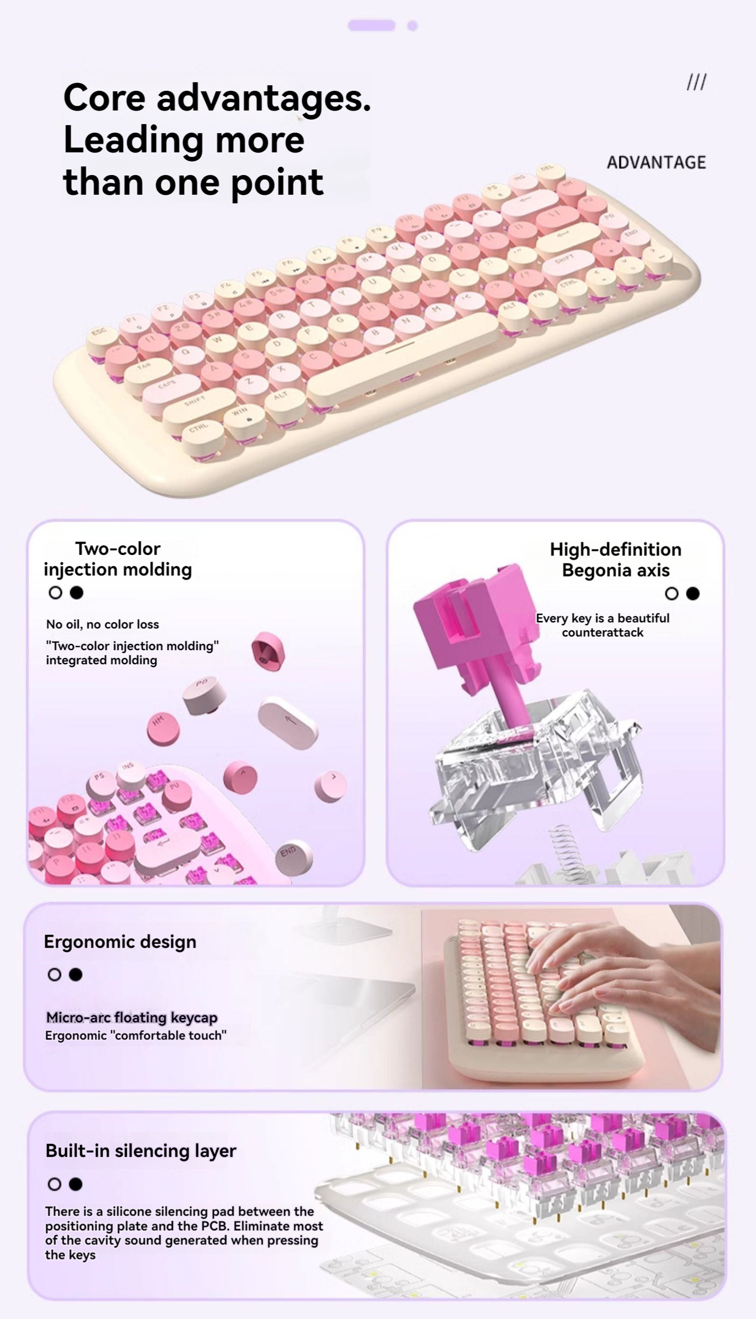 [Ready Stock] Girl Series Mechanical Keyboard 87 Keys Cute Retro ...