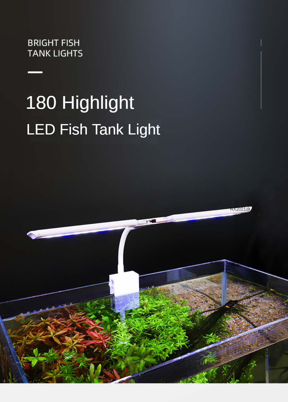 Timed Aquarium Light Super Bright Fish Tank Light Clip Light led Full ...