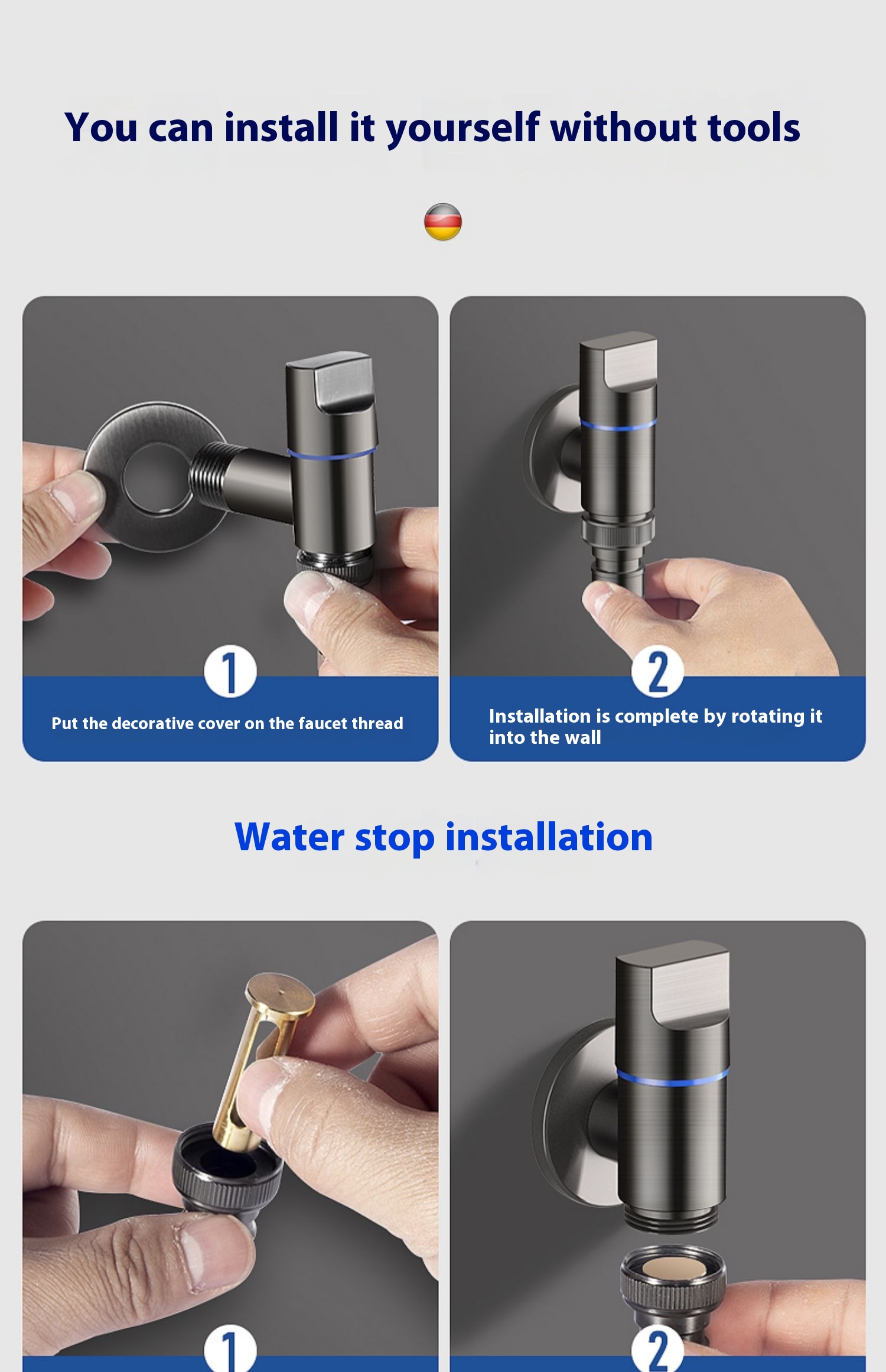 Washing Faucet Automatic Water Stop Valve Dedicated Snap-On Joint Ultra ...