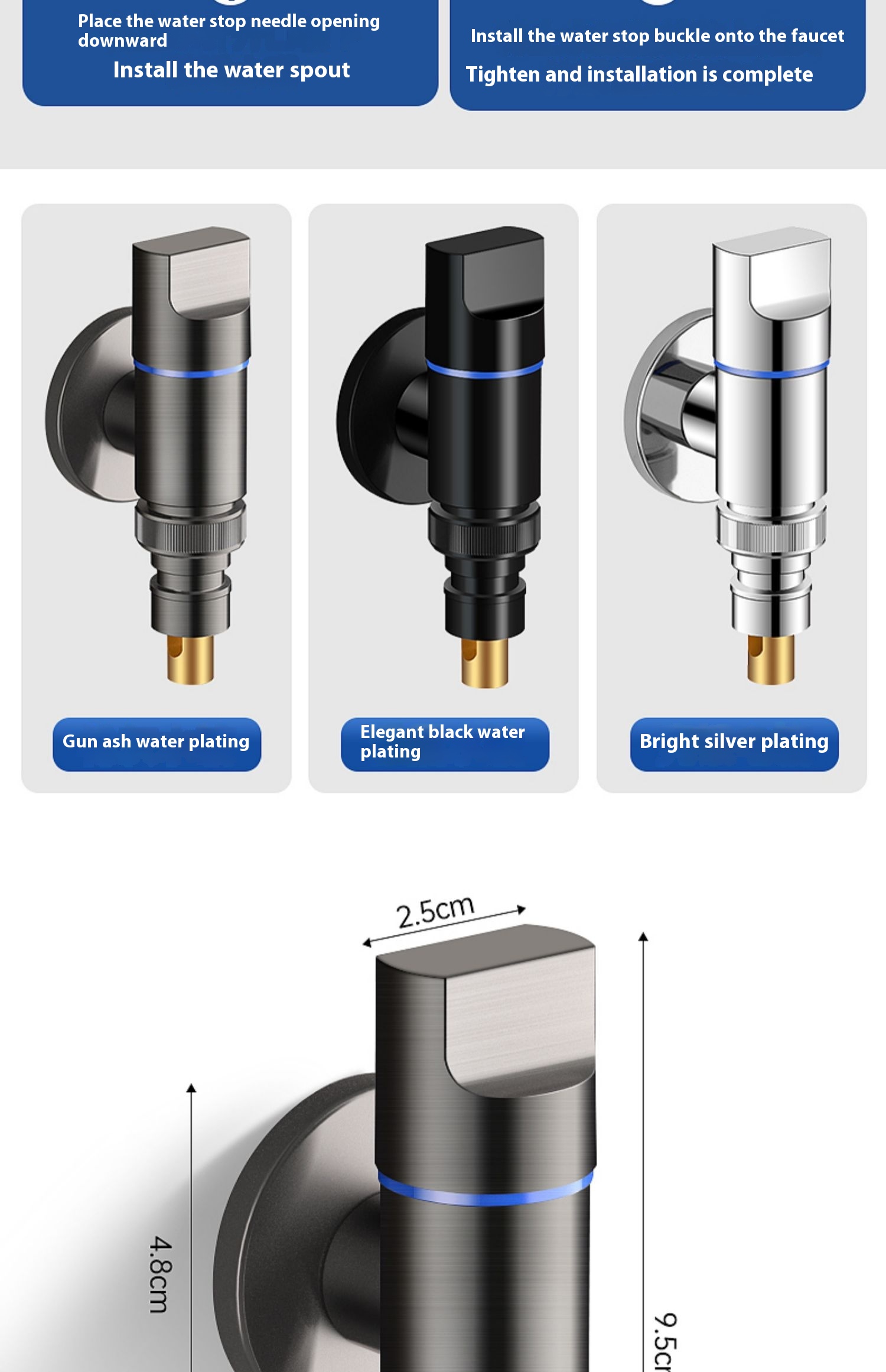 Washing Faucet Automatic Water Stop Valve Dedicated Snap-On Joint Ultra ...