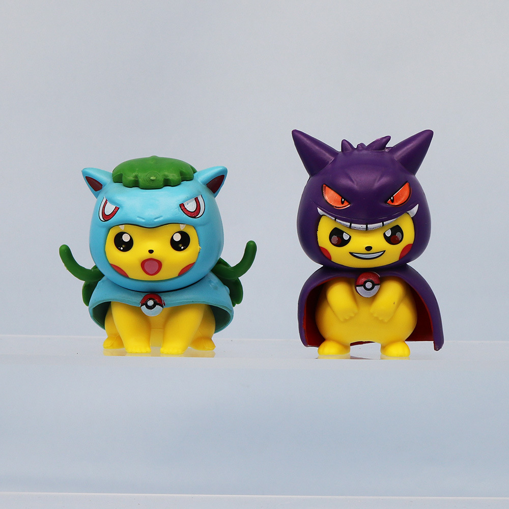 6Pcs/Set 8cm Good Quality Anime Pokemon Figure Pikachu Gengar Blastoise ...