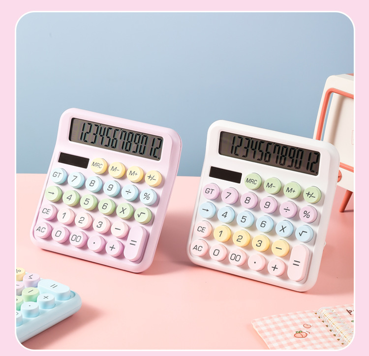 Dual power supply solar calculator dopamine color high value 12-bit ...