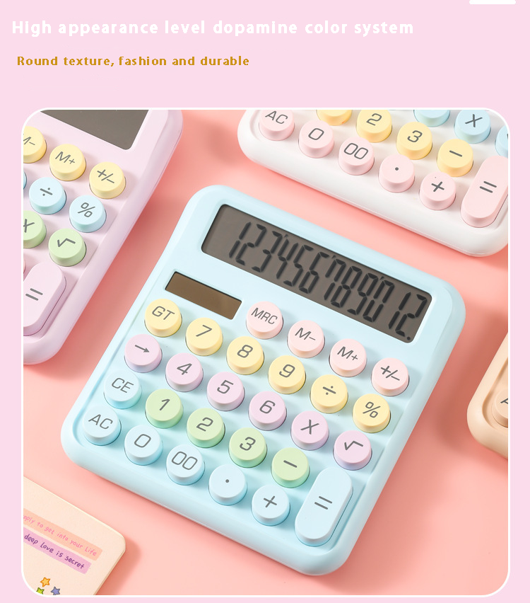 Dual power supply solar calculator dopamine color high value 12-bit ...