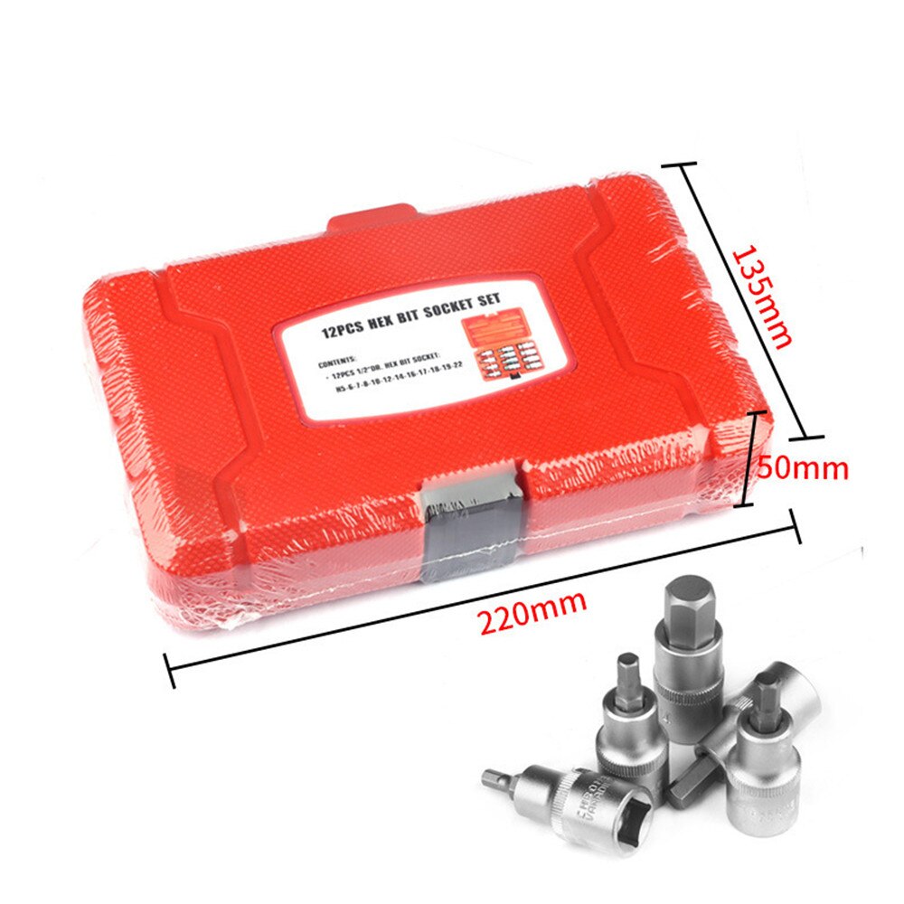 12Pcs/set 1/2 Inch Drive Impact Hex Bit Socket Wrench Set H5-H22 ...