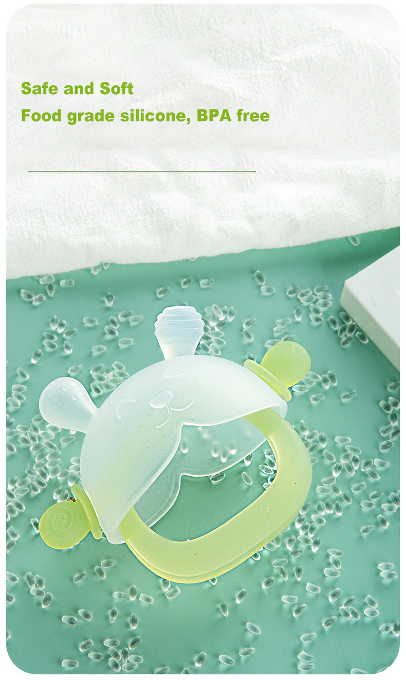 YJ01 rabbit sleeve hand teether PP silica fruit can be sterilized at ...
