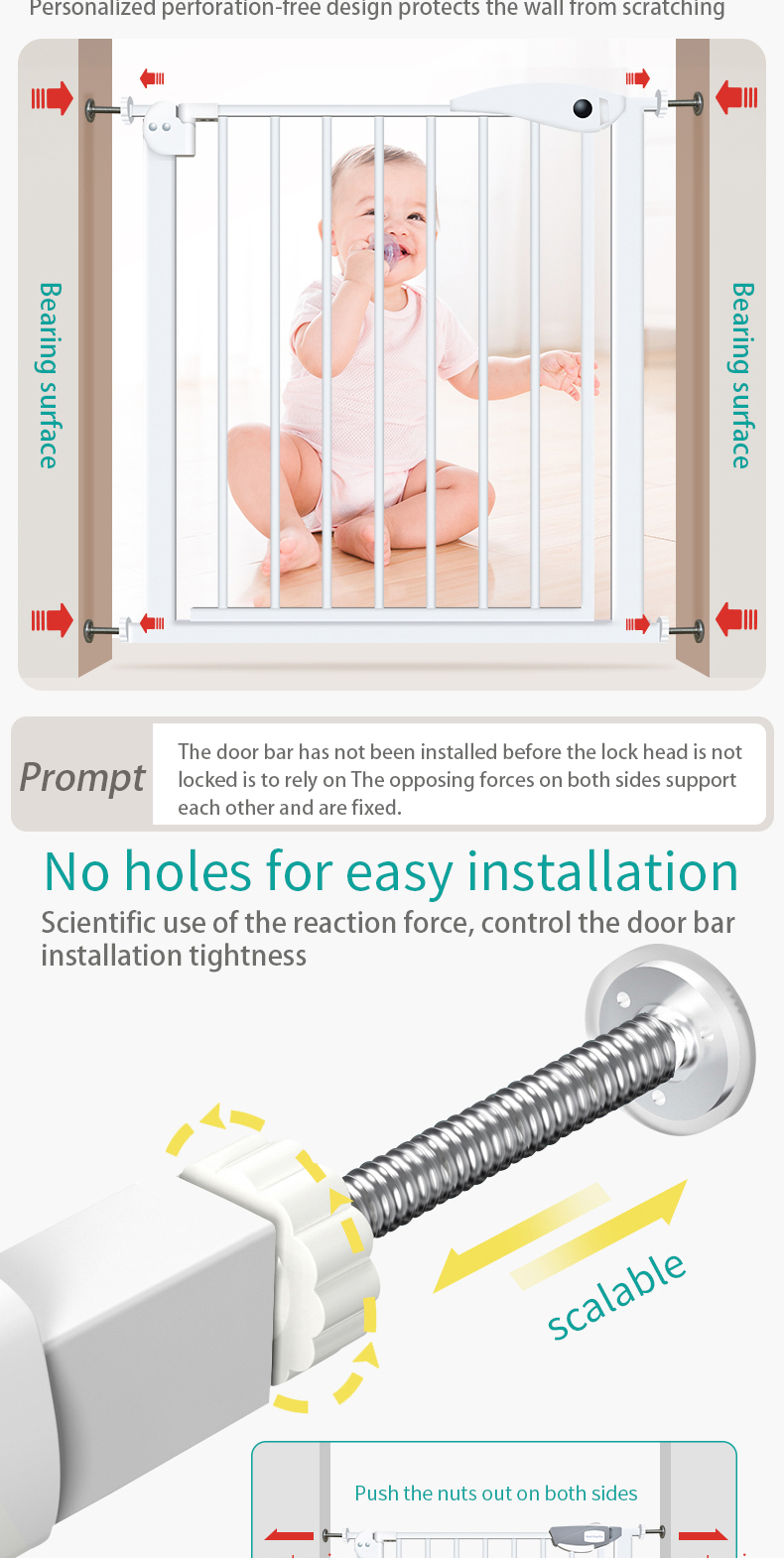 【Ready Stock】pagar baby safety/pagar pintu rumah/Safety Lock Baby Gate ...