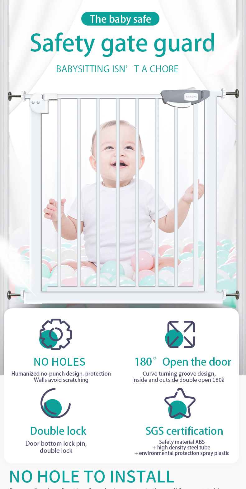 【Ready Stock】pagar baby safety/pagar pintu rumah/Safety Lock Baby Gate ...