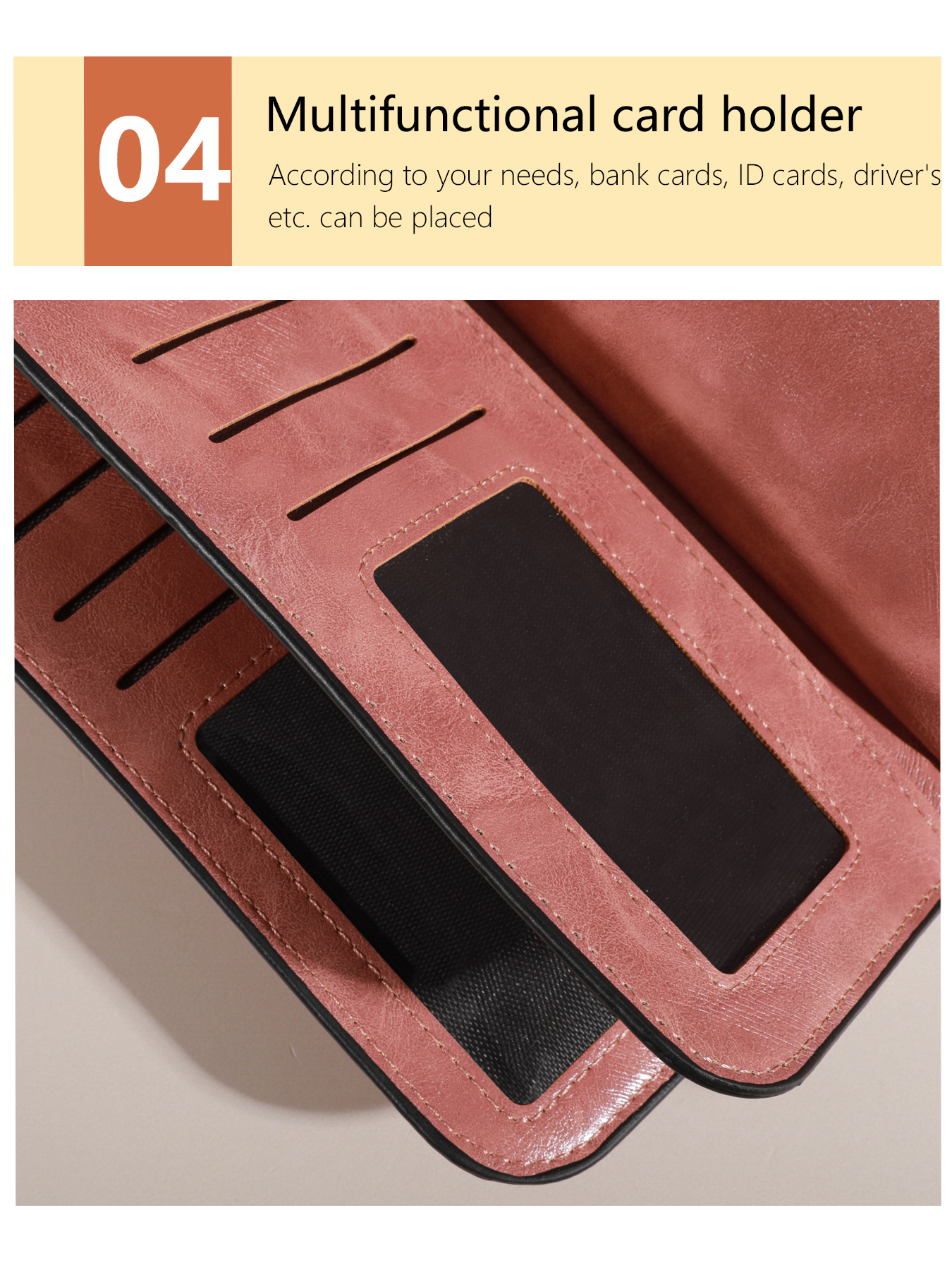 New Women's Long Wallet Minimalist Waxed Leather Zip Coin Purse Slim ...