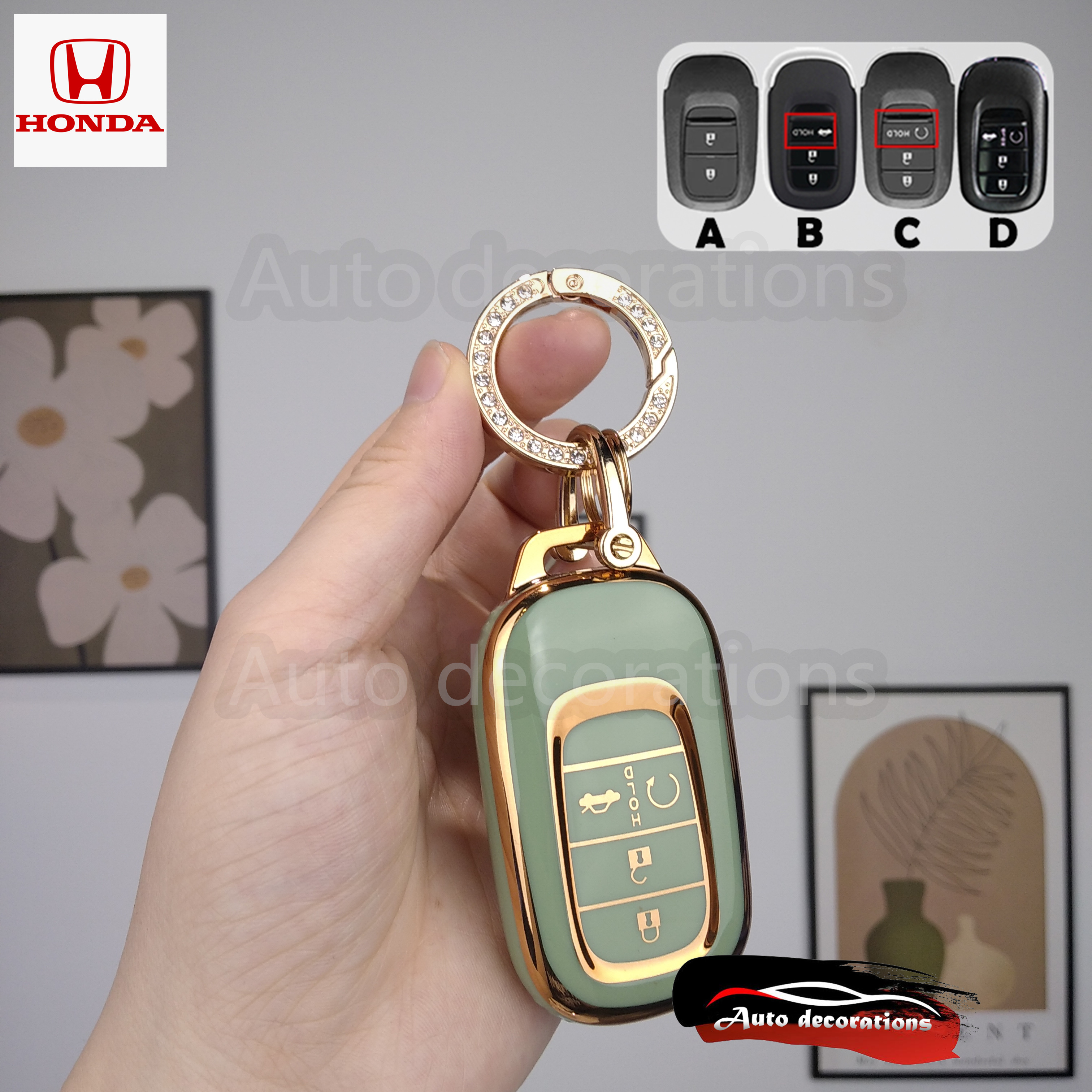 Honda CITY/HRV/CIVIC/CRV/ACCORD keychain Honda smart car key case key ...