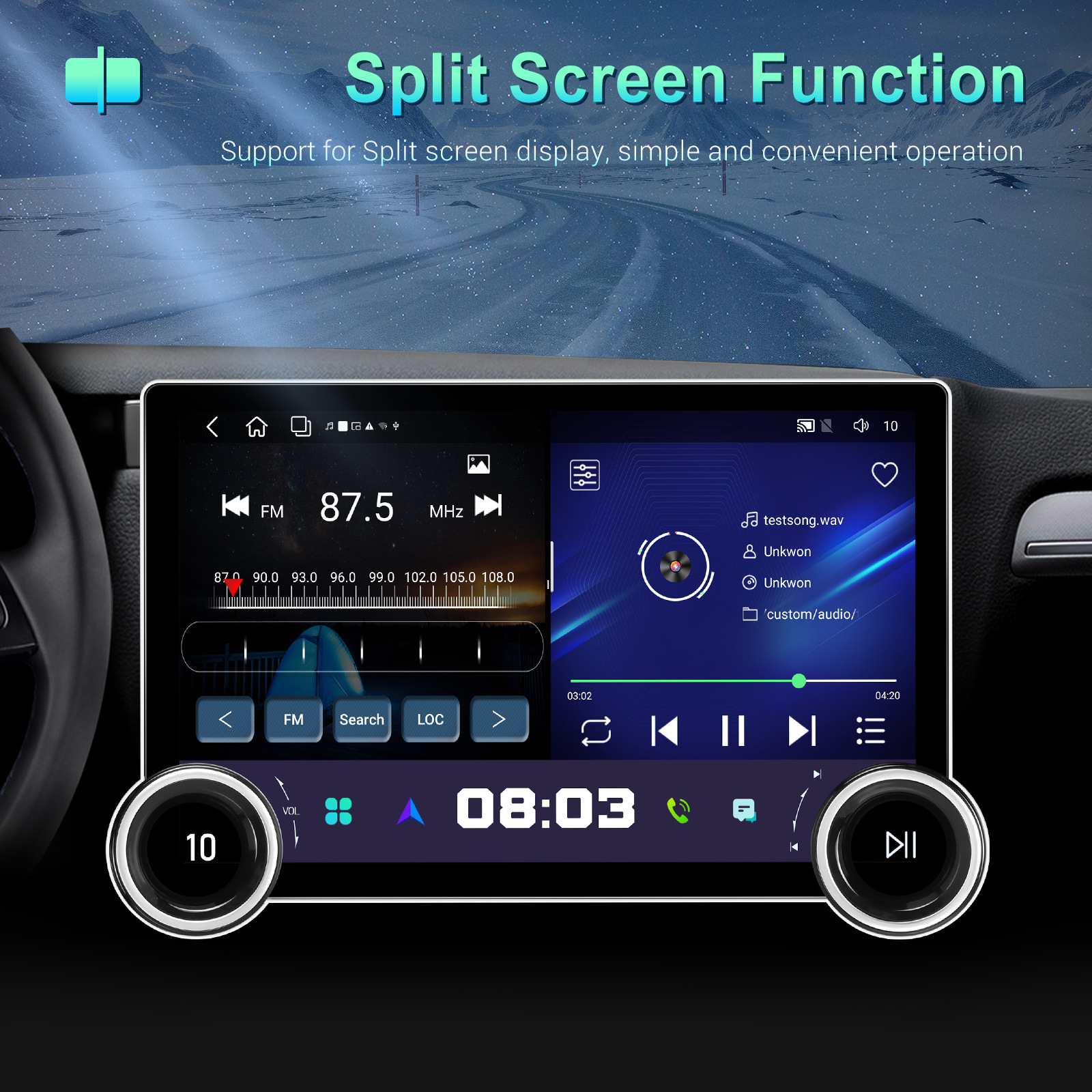 Diamond 2K Car Android Player 10 inch CarPlay 8core processor Double ...