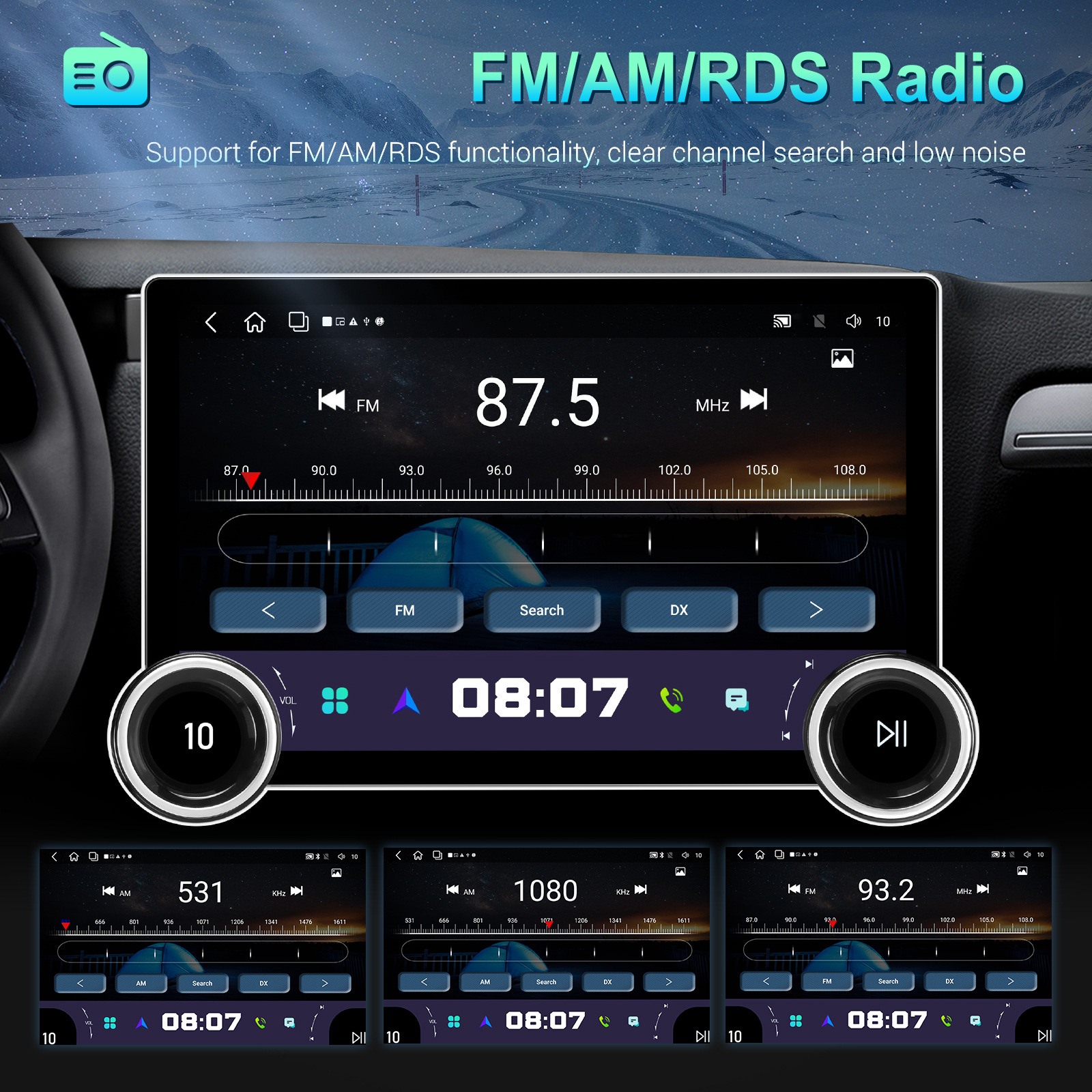 Diamond 2K Car Android Player 10 inch CarPlay 8core processor Double ...