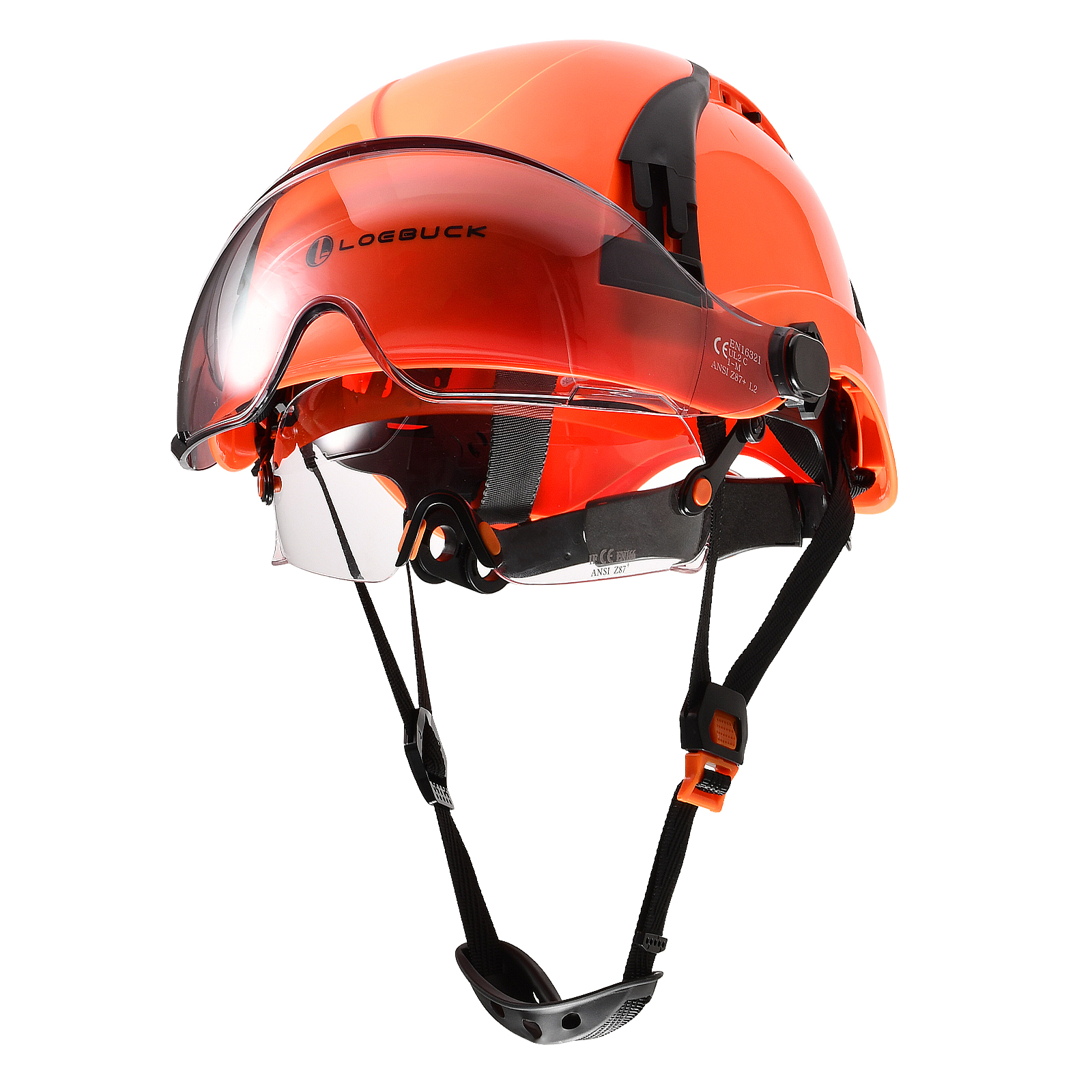 Loebuck Safety Helmet with Double Goggles ANSI Z89.1 and EN397 Approved ...