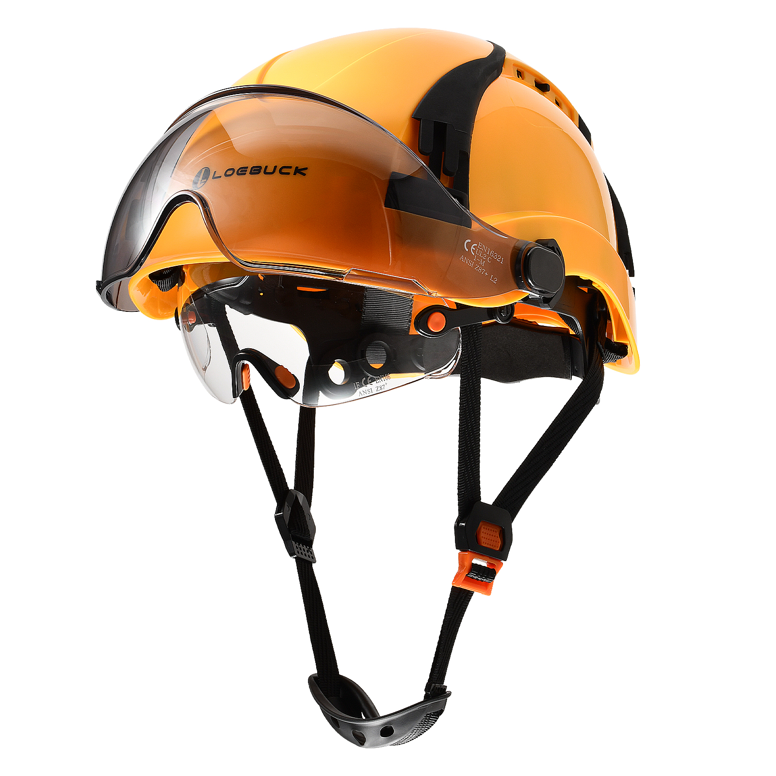 Loebuck Safety Helmet with Double Goggles ANSI Z89.1 and EN397 Approved ...