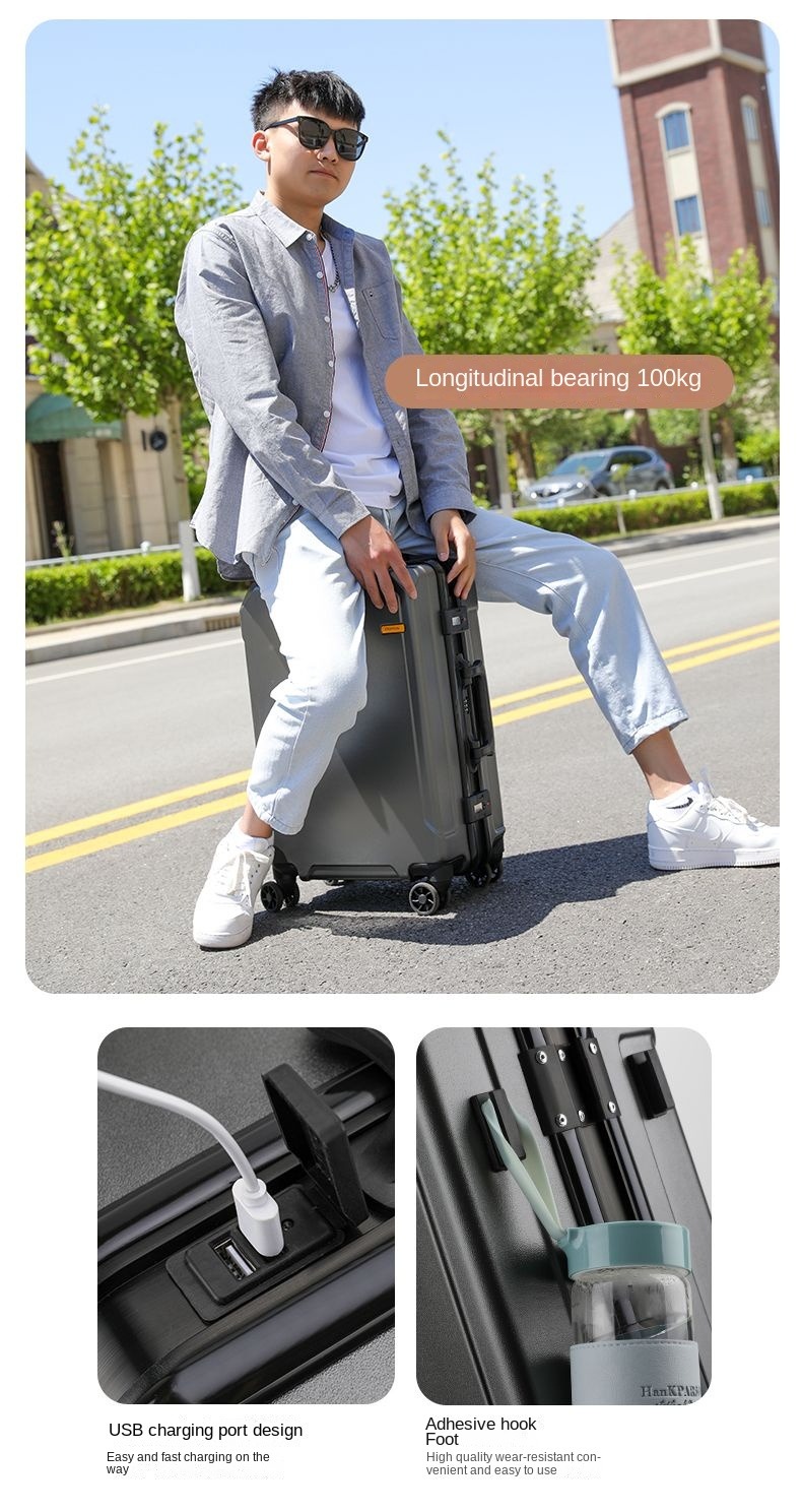 New aluminum frame suitcase business Luggage Bag large capacity fashion ...