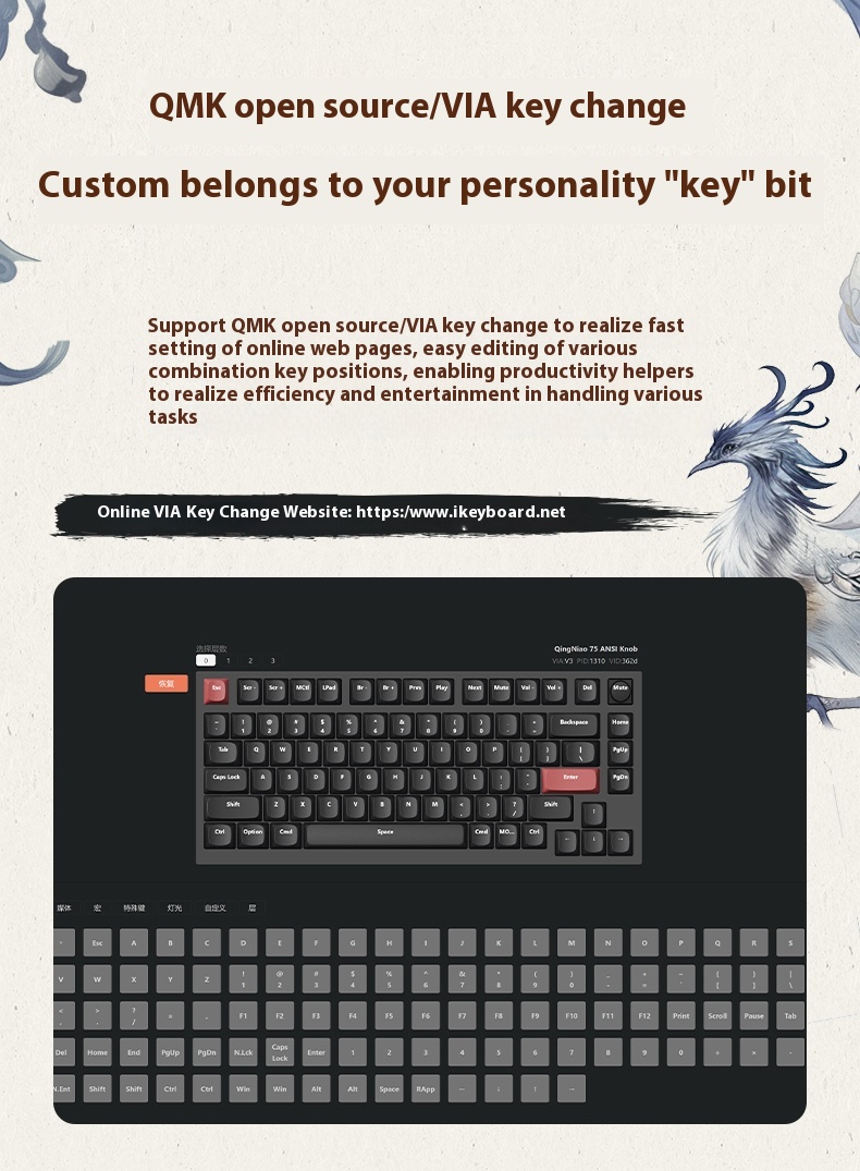 Skn Bluebird 75 3 Mode Mechanical Keyboard Kit Aluminium RGB Wireless ...