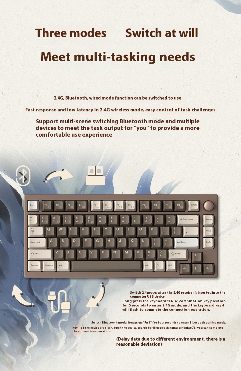 Skn Bluebird 75 3 Mode Mechanical Keyboard Kit Aluminium RGB Wireless ...