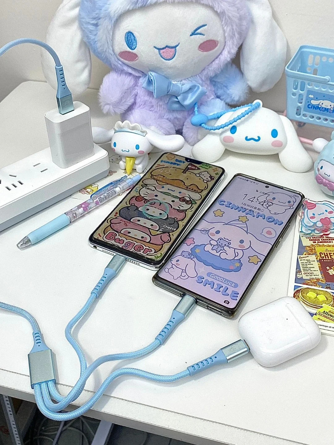 Disney Sanrio SJ-705 Frozen Elsa Winnie The Pooh 66W Car Data Cable 3 ...