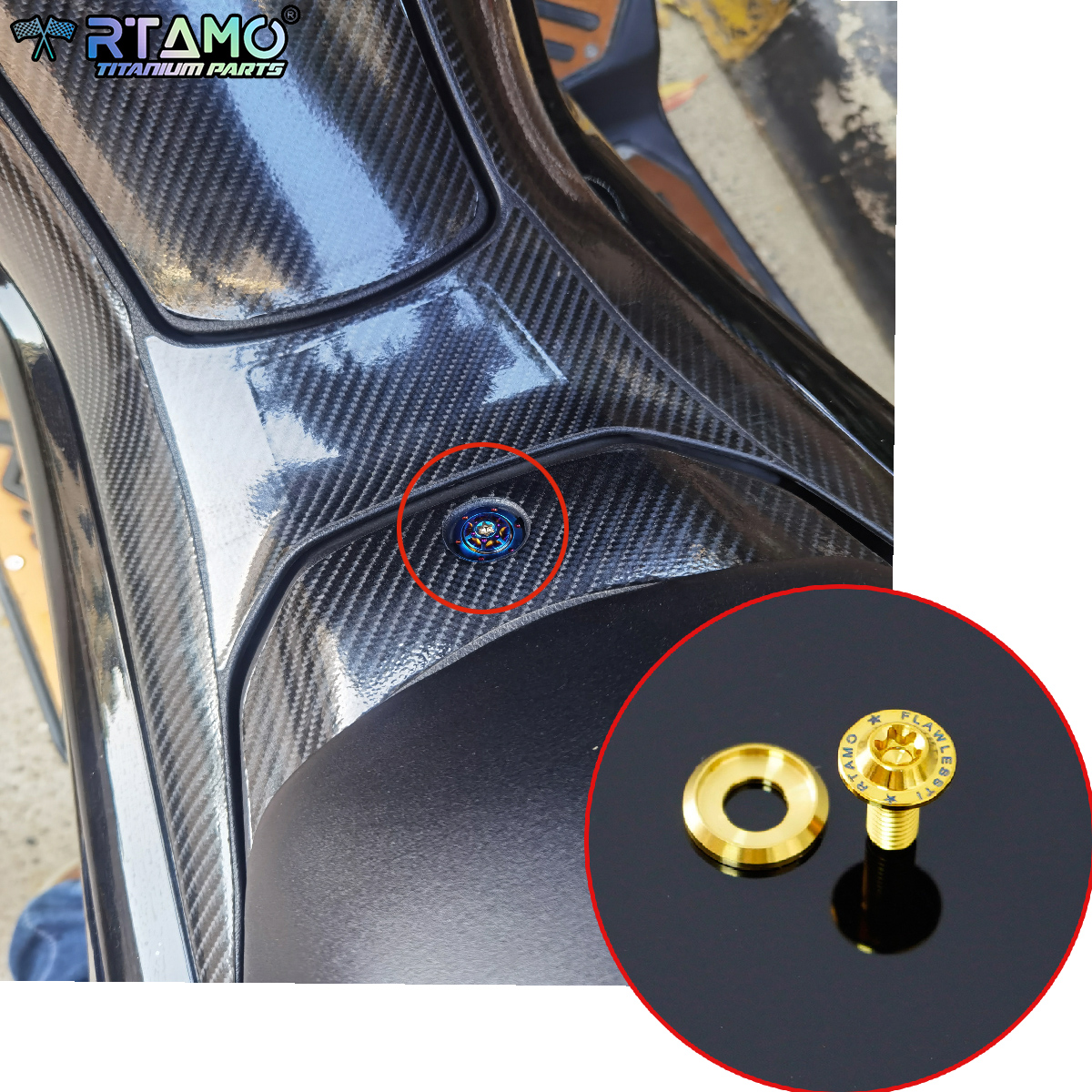 RTAMO Titanium Gr5 Nmax Full Set Titanium Bolt Yamaha Nmax V1 V2 Gold ...