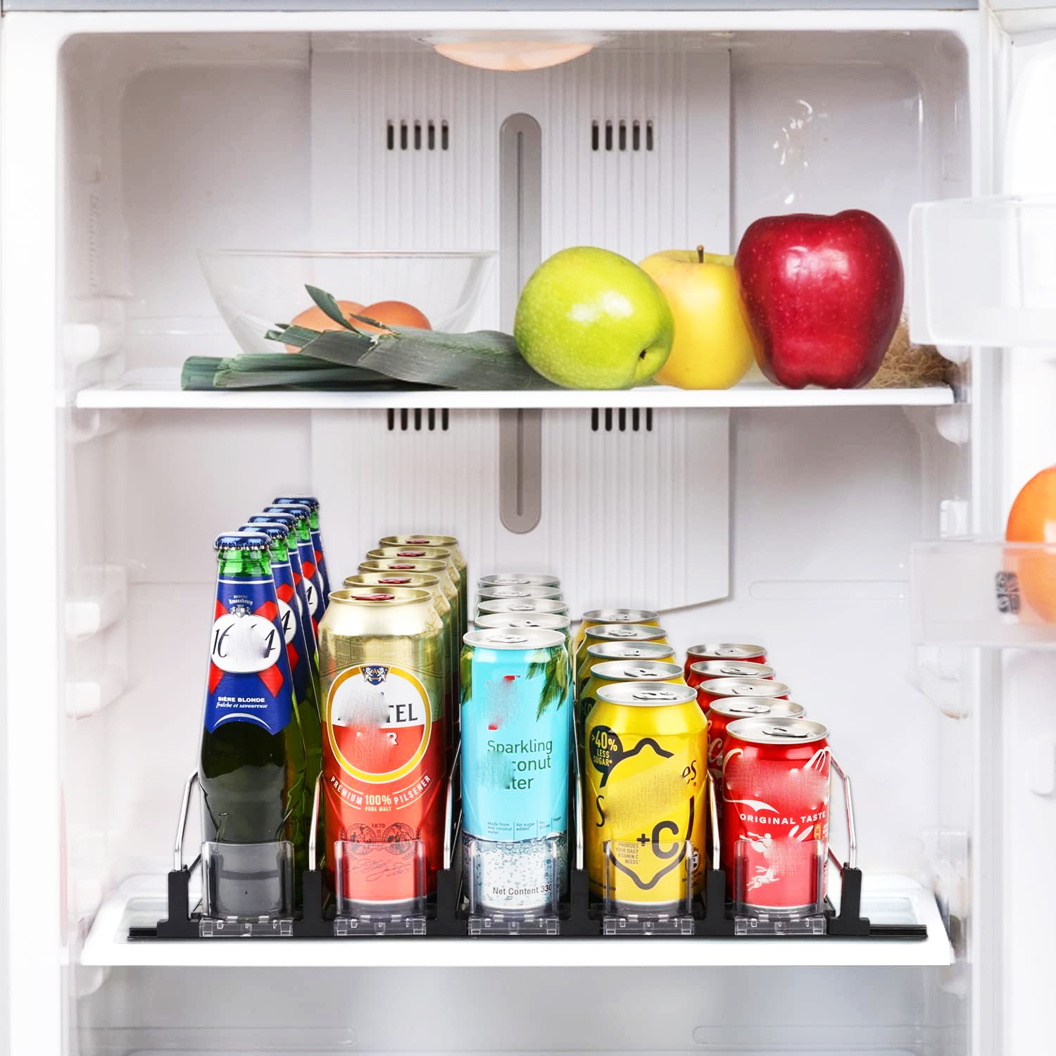 Drink Organizer Dispenser Spring Push Auto Beer Pusher Holder Storage ...