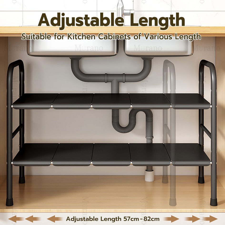 Adjustable Under Sink Organizer Rack Adjustable Kitchen Storage Rack ...
