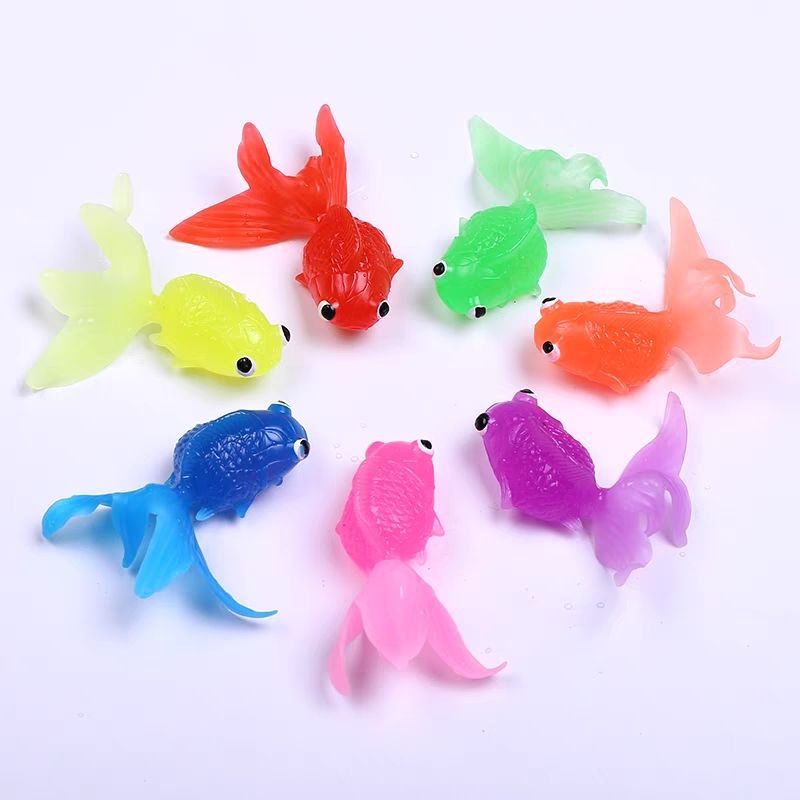 6pcs 6 Colors Small Goldfish Floating Fishing Toys Baby Educational ...