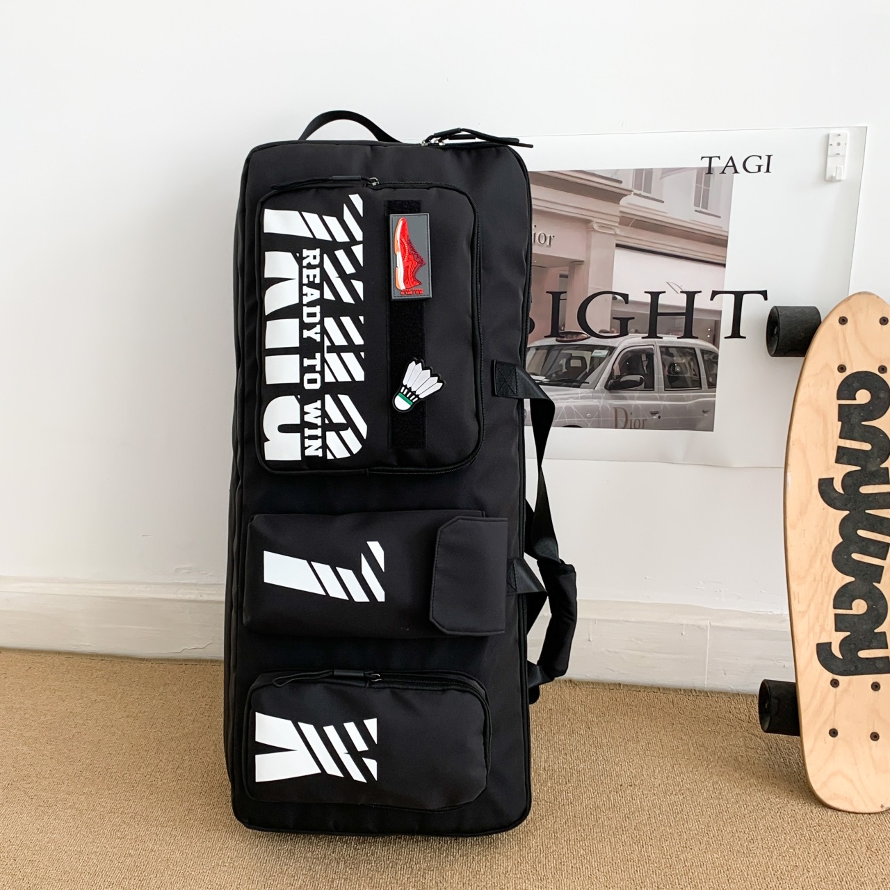 [3 Colors] Badminton Bag Large Portable Waterproof Shoulder Sports Bag ...