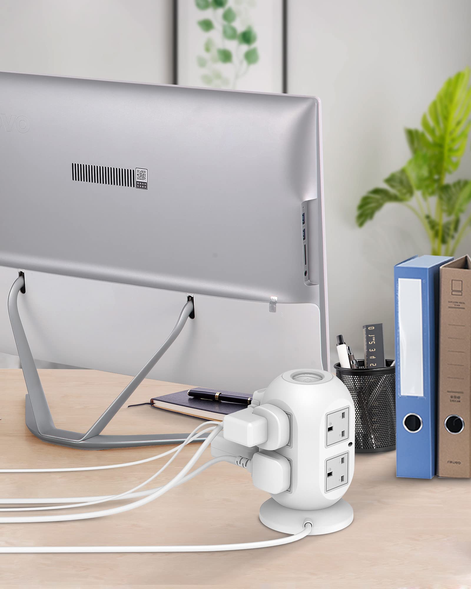 TESSAN Power Extension Tower Socket Extension Plug Power Socket Surge ...