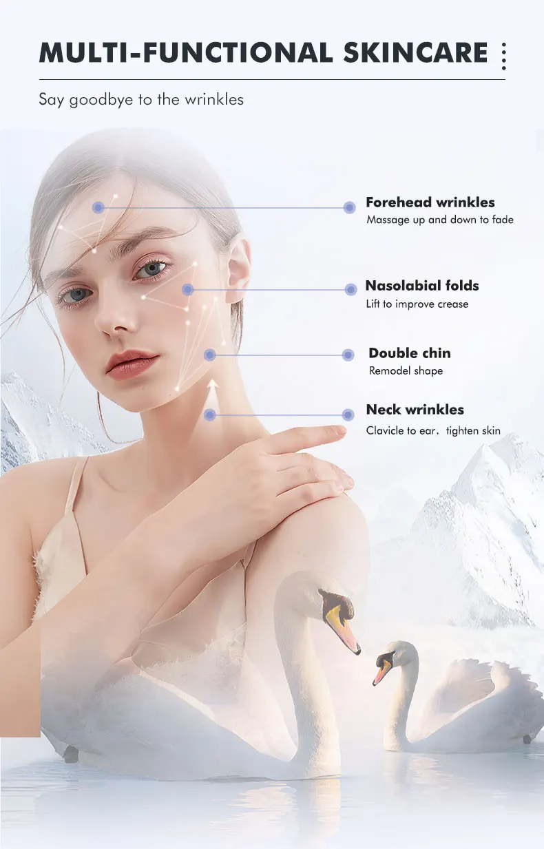 Hot&Cold Neck Massager Neck And Face Cooling Beauty Device EMS Lifting ...