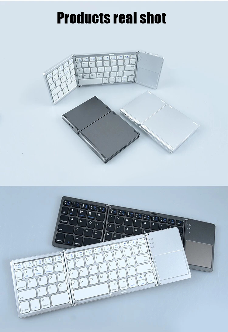 Wireless Folding Keyboard Bluetooth Keyboard With Touchpad For Windows, Android, IOS,Phone,Multi ...