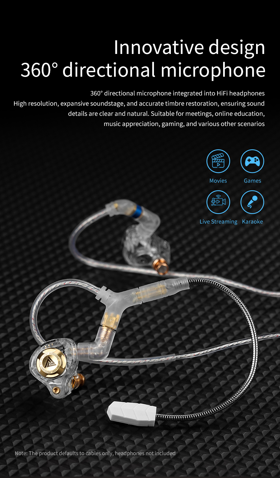 QKZ Q7-MAX Oxygen-Free Copper with Silver-Plated Upgrade Cable With ...
