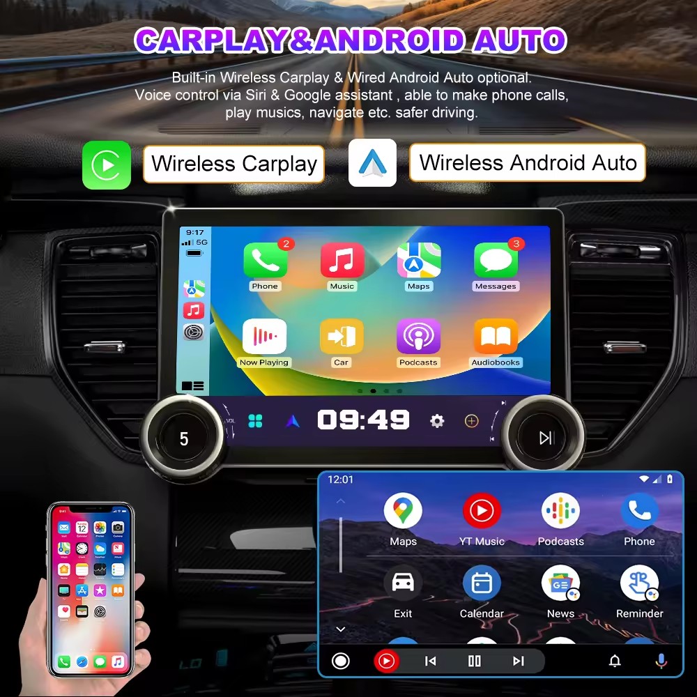 Diamond 2K Car Android Player 10 inch CarPlay 8core processor Double ...