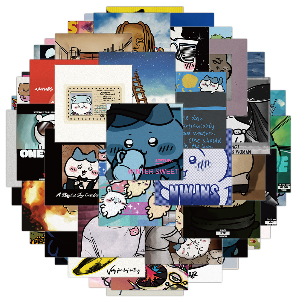 [Large Sticker]50Pcs Chiikawa Album Cover Stickers for Journal Phone ...