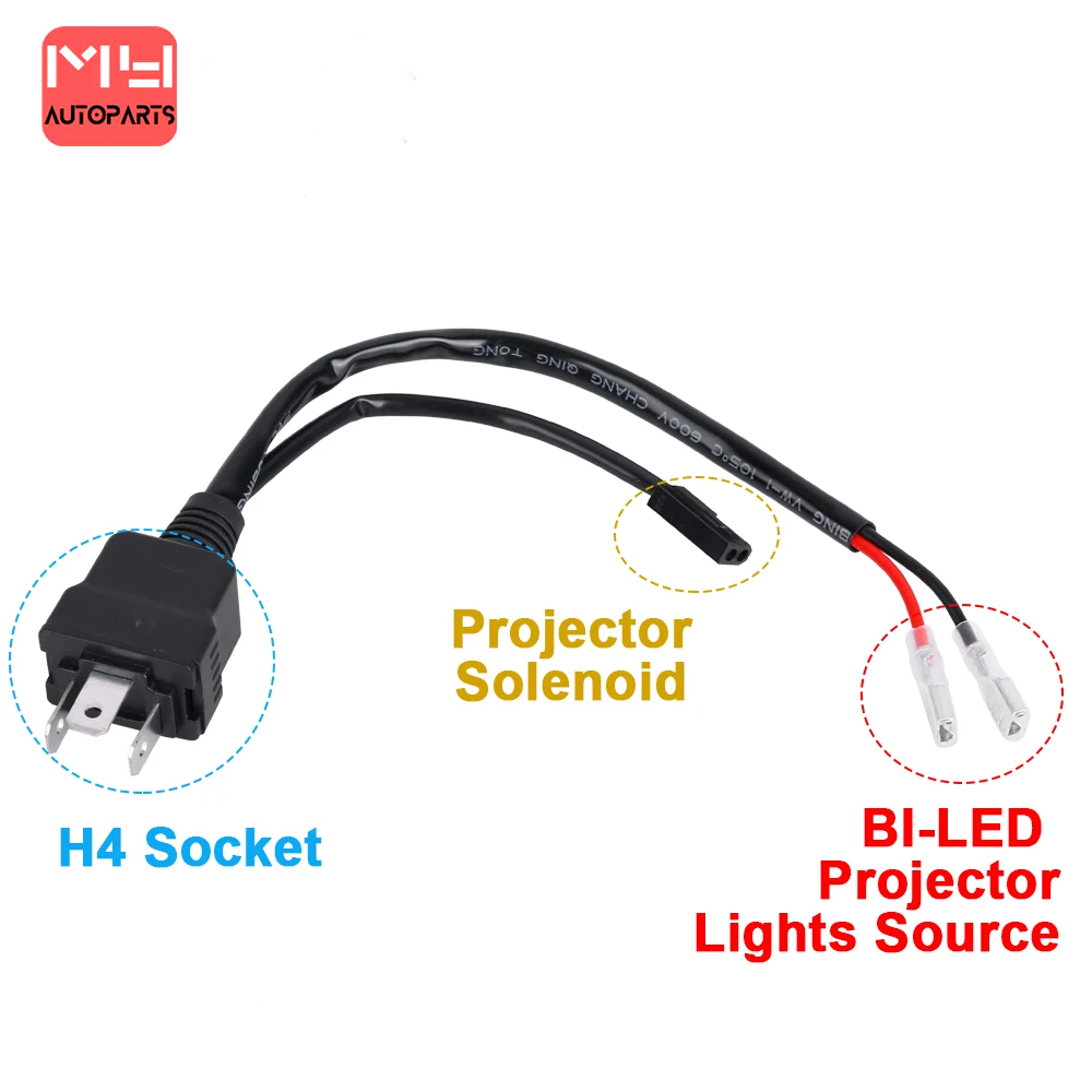 H4 Socket Connector Relay harness Wire For LED Bulb Lamps Bi LED ...