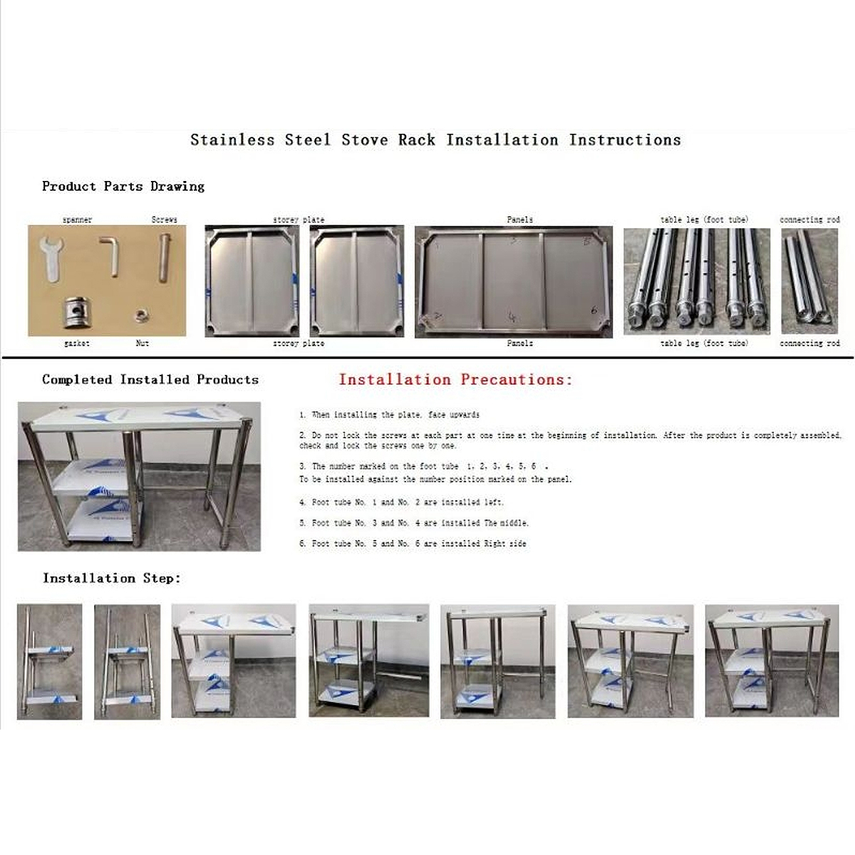 304 stainless steel Rack Kitchen Rack Multipurpose Storage Rack Shelf 3 ...