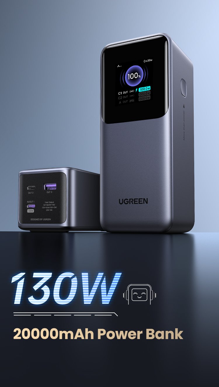 UGREEN Genshin Impact Edition 20000mAh 130W Nexode Powerbank 200W 25000mAh Laptop Power Bank ...
