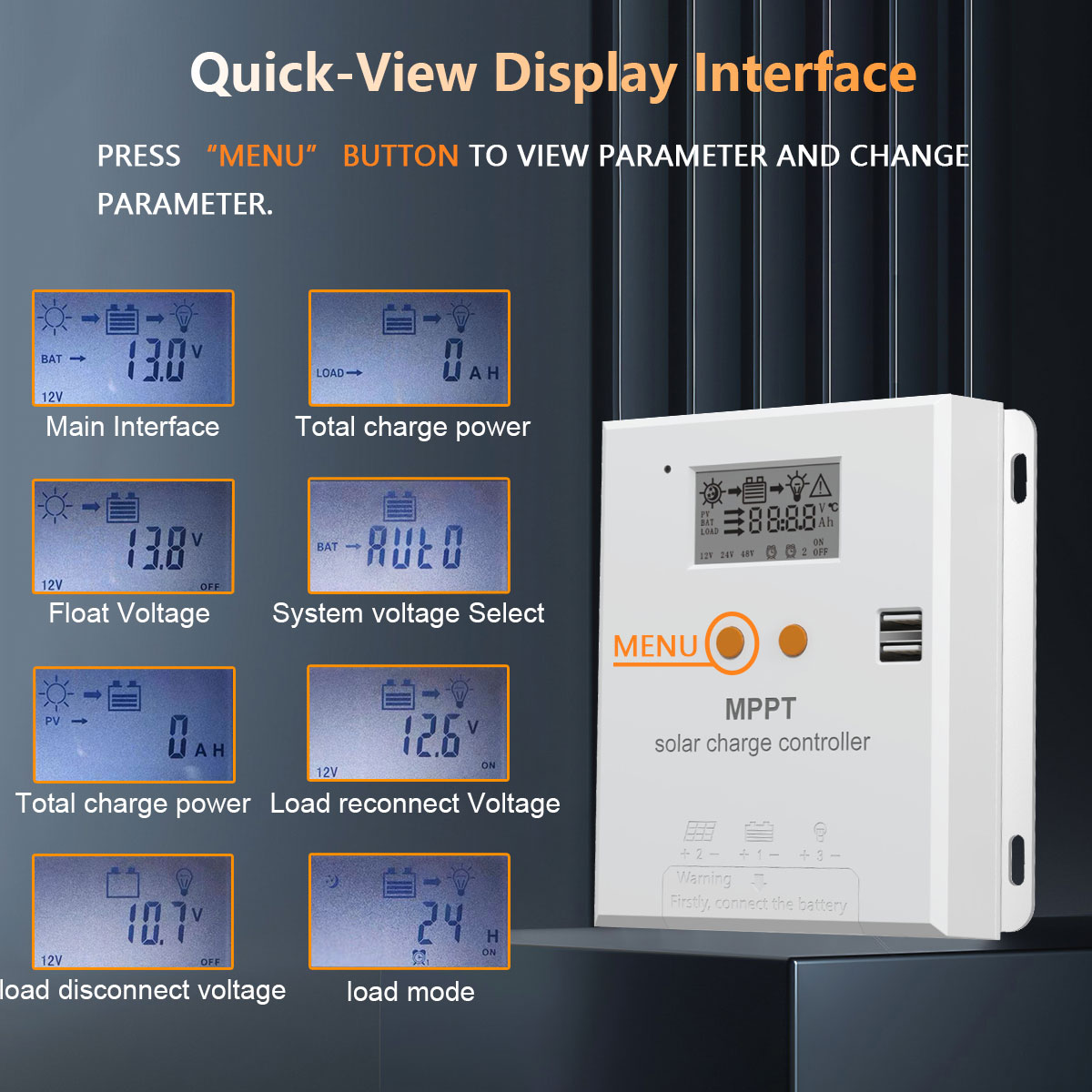 Y&H 20A MPPT Solar Charger Controller 12V/24V Battery Temperature ...