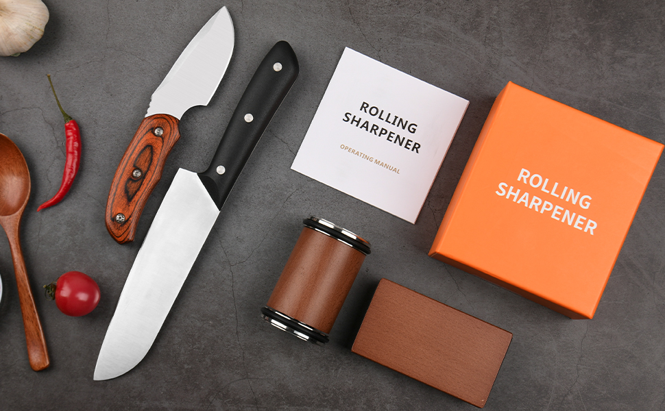 Rolling Knife Sharpener Kit for Straight Edge, Roller Knife Sharpening ...