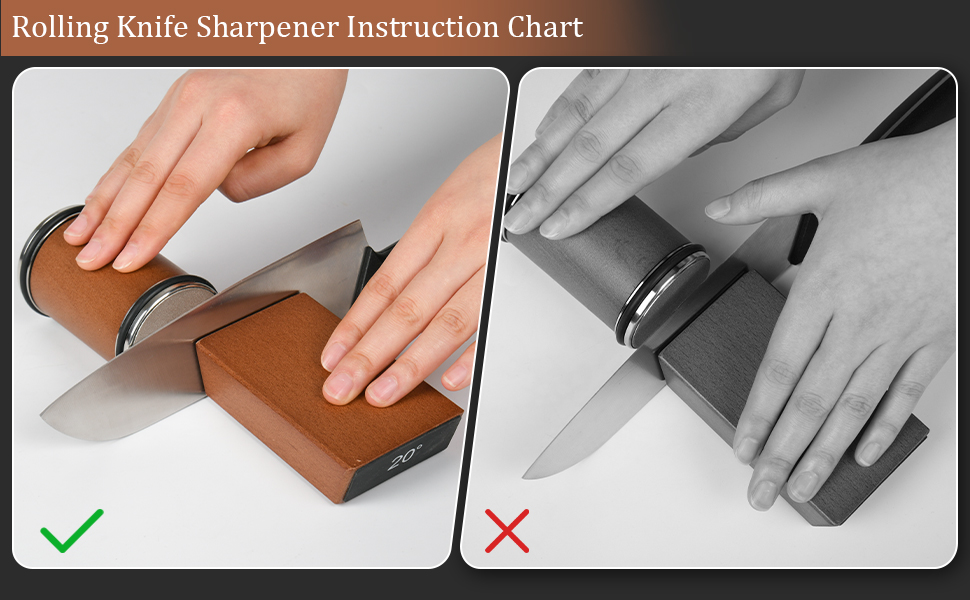 Rolling Knife Sharpener Kit for Straight Edge, Roller Knife Sharpening with Industry Diamonds ...