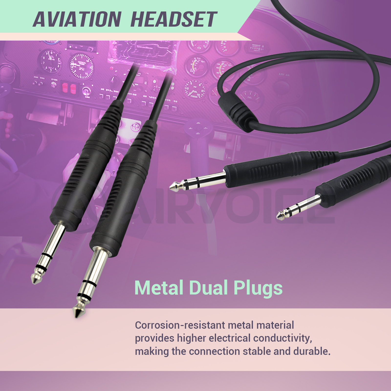 Pink Aviation Headset for Pilots with Mono Sound and Passive Noise ...