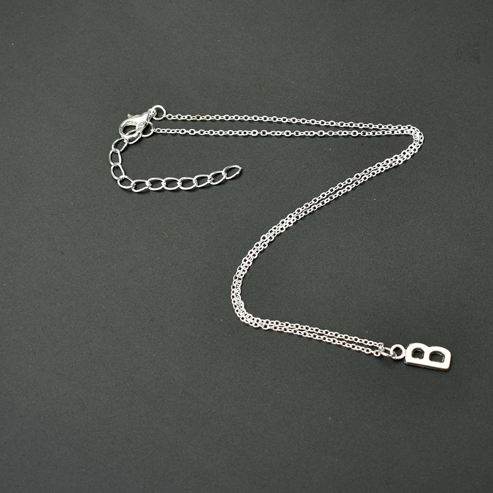 Initial English Letter Chain Pendant Necklace Silver Color Necklaces ...
