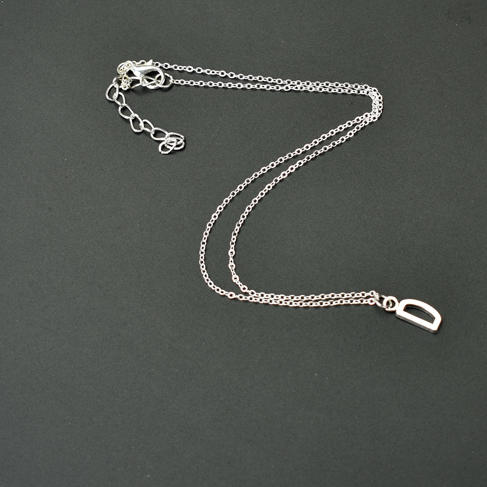 Initial English Letter Chain Pendant Necklace Silver Color Necklaces ...