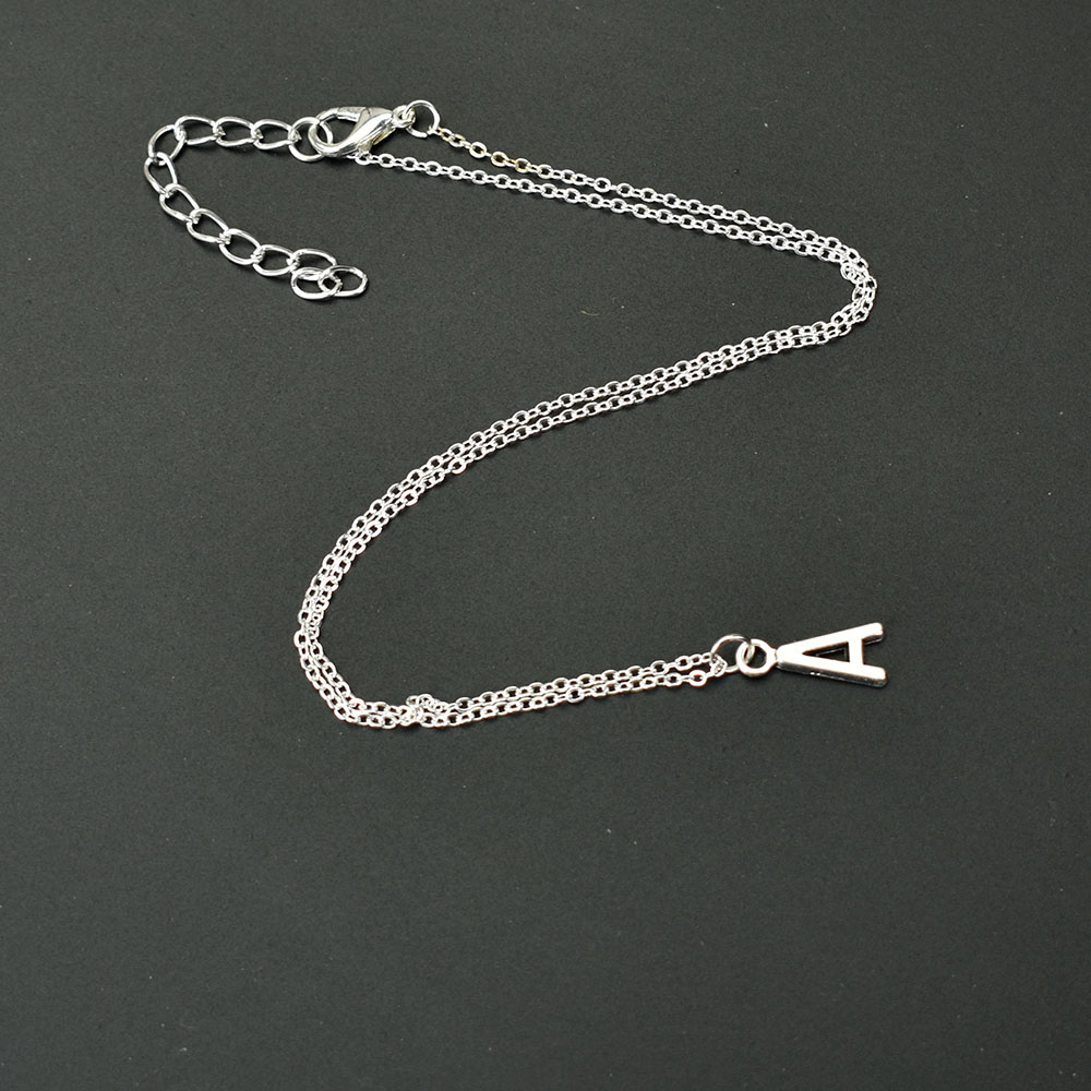 Initial English Letter Chain Pendant Necklace Silver Color Necklaces ...